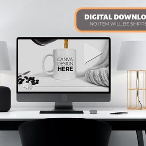 Mug Mockup Canva Video Template, 11 Oz White Coffee Mug Mockup With ...
