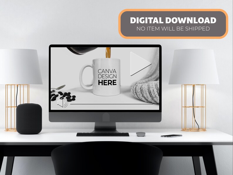 Mug Mockup Canva Video Template, 11 Oz White Coffee Mug Mockup With ...