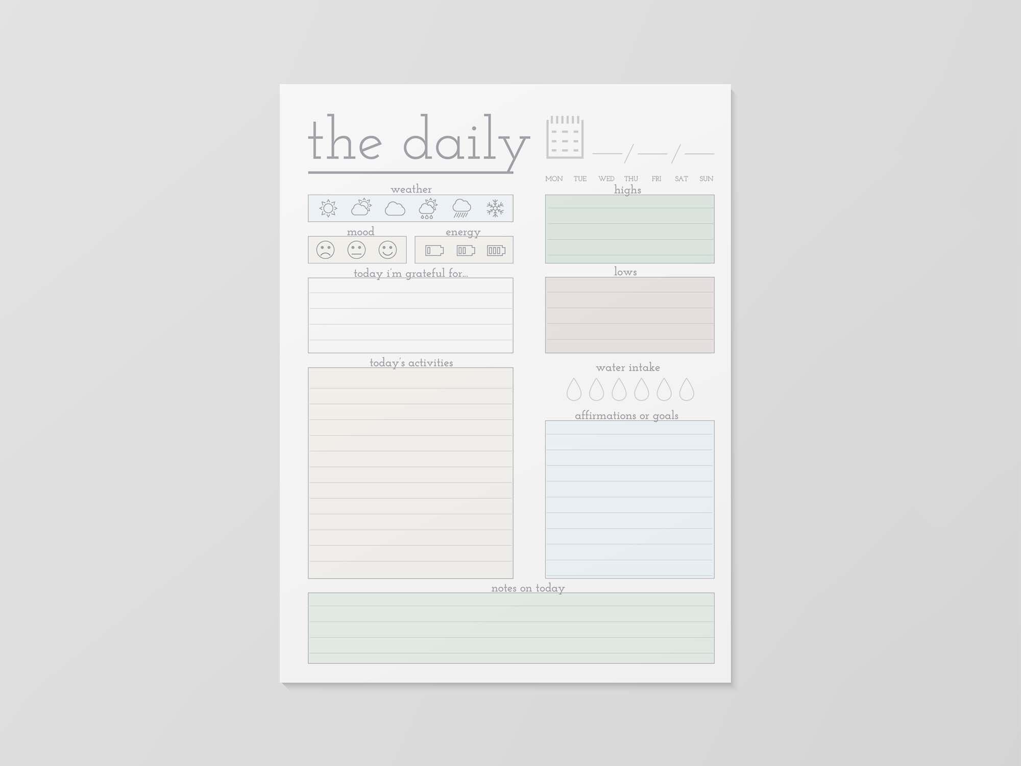 Printable Self Care Simple Planner Daily Mental Health Log Planner for ...