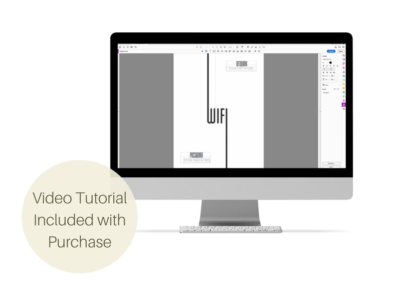Wifi Sign Minimalist Printable & Editable PDF Wireless Internet Network ...