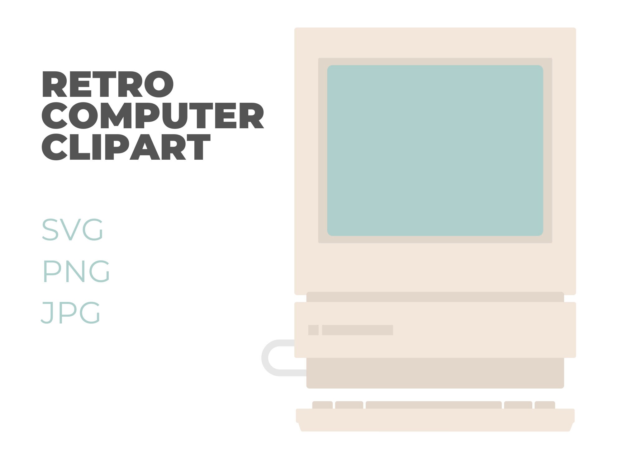 Retro Computer Clipart SVG, 90s Nostalgia Design Includes Svg, Png ...