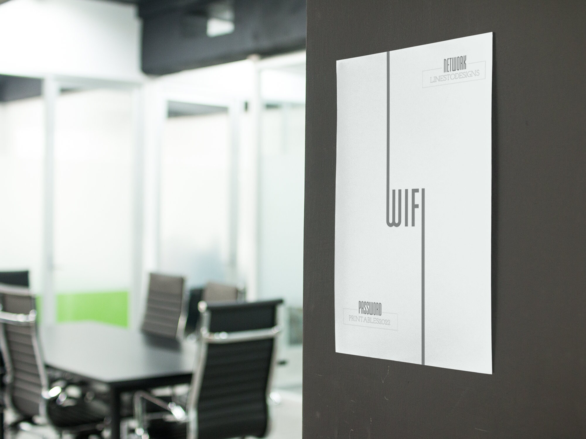 Wifi Sign Minimalist Printable & Editable PDF Wireless Internet Network ...