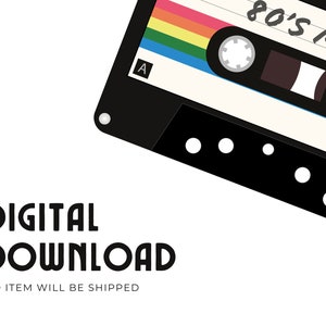 Cassette Tape SVG, PNG Clipart Files Retro Vintage 80s & 90s Design Old ...