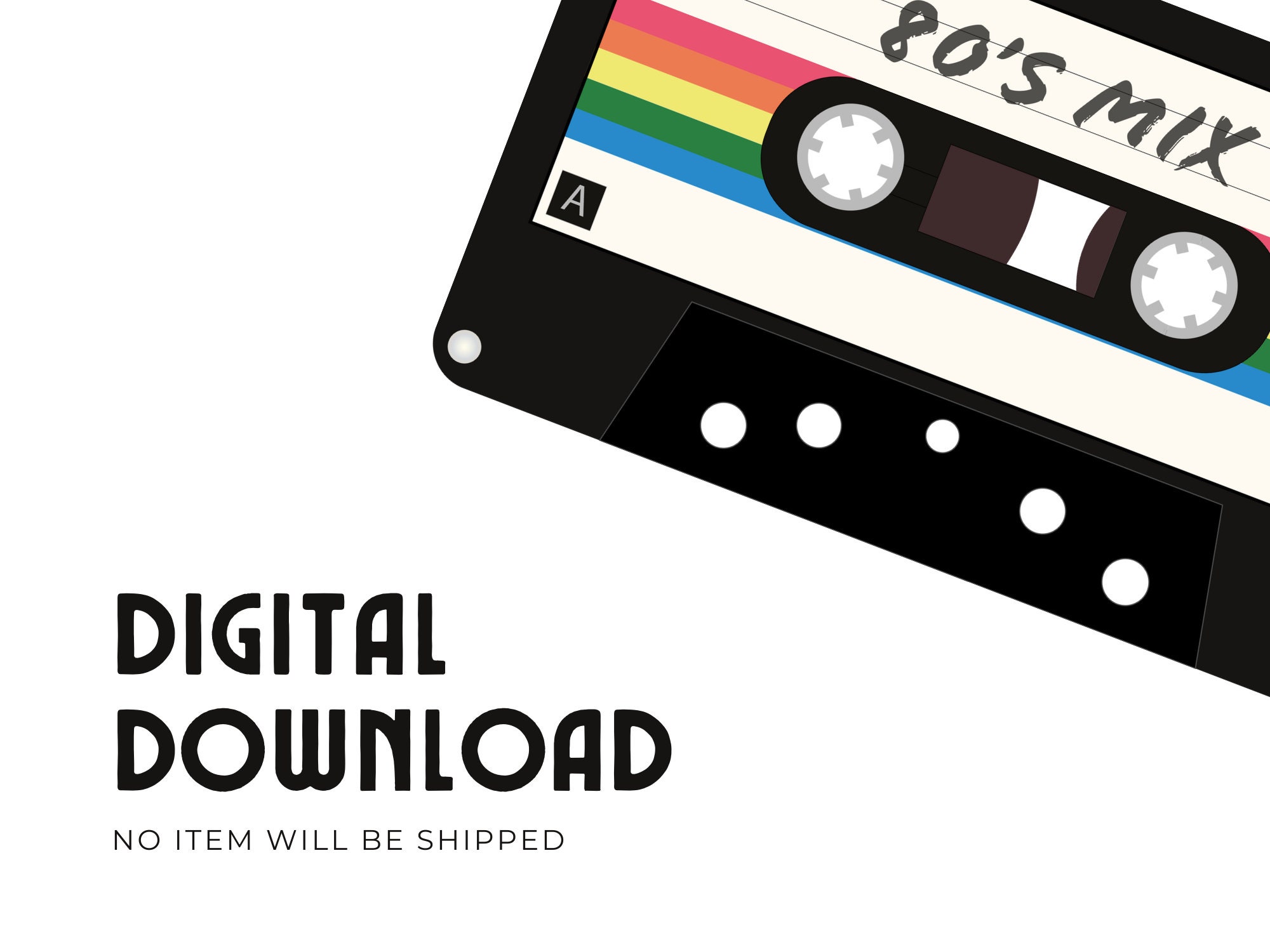 Cassette Tape SVG, PNG Clipart Files Retro Vintage 80s & 90s Design Old ...