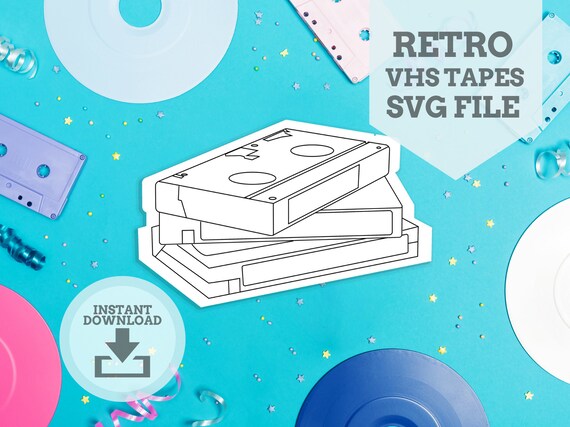 VHS Svg Files Retro 80s 90s Vintage Stack VHS Tapes Svg | Etsy