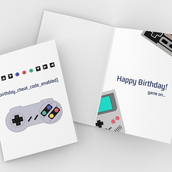 Nintendo Birthday Card - Etsy