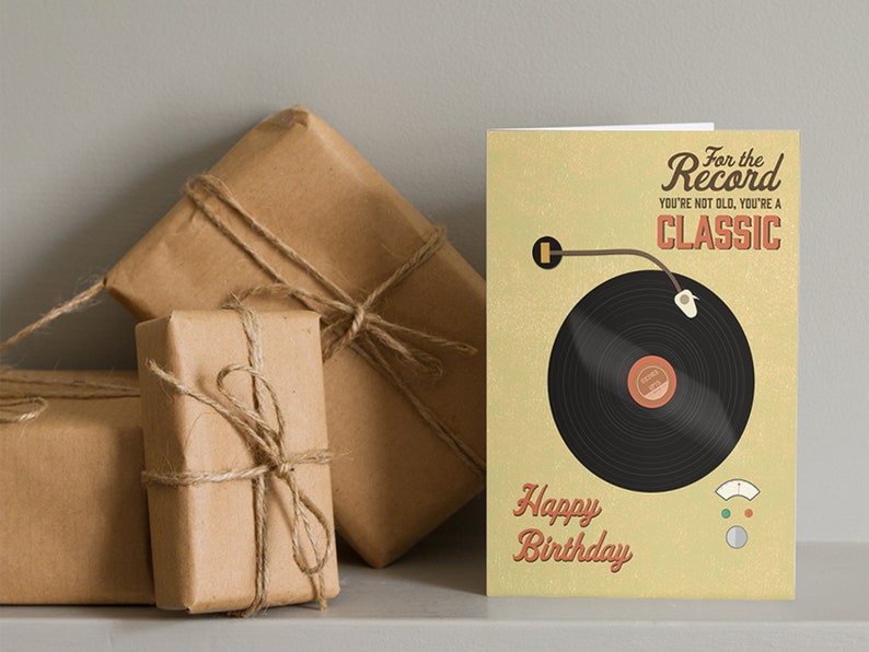 Printable Birthday Vinyl Record Card for Oldies Music Lovers, Funny Pun ...