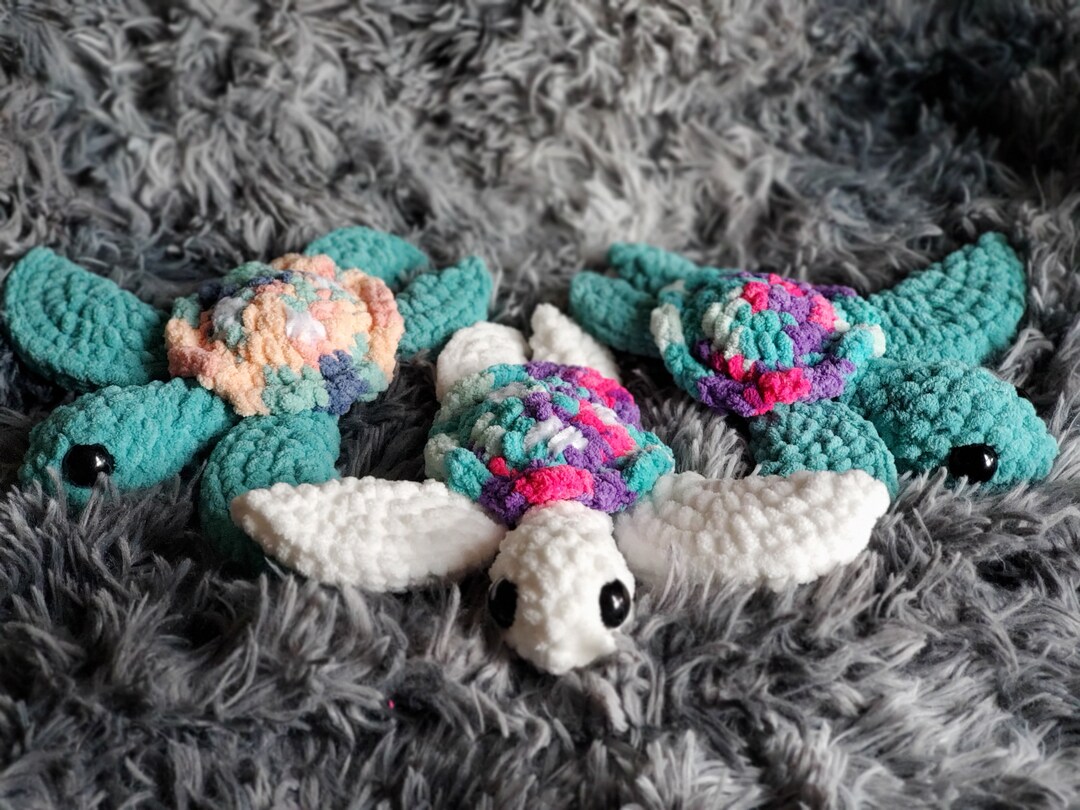 Crochet Turtle Toy With Glow in Dark Option, Sea, Creature Soft Aquatic ...