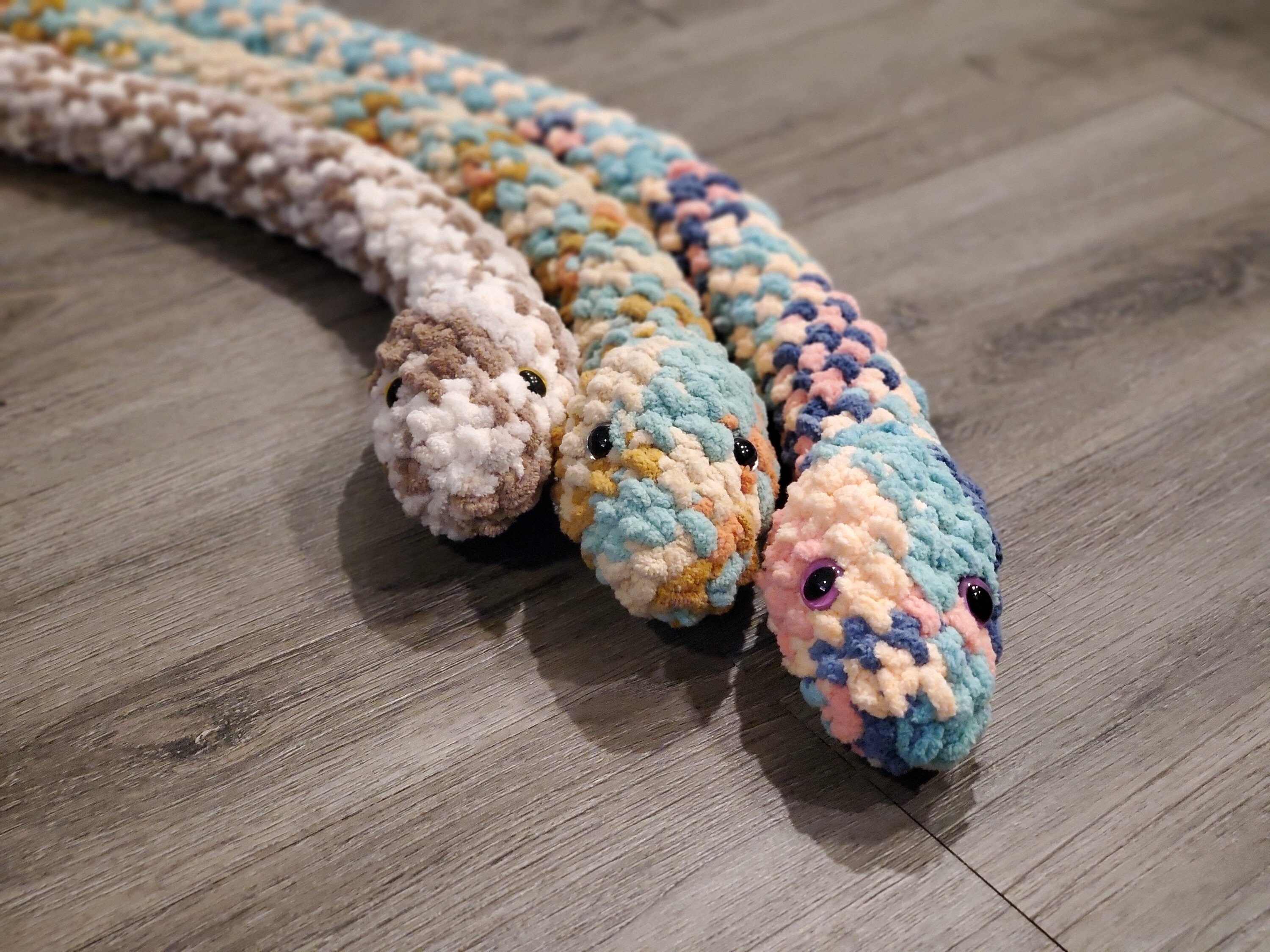 Crochet Snakes, 3 Ft Long, Various Color Options, Amigurumi, Plushie ...