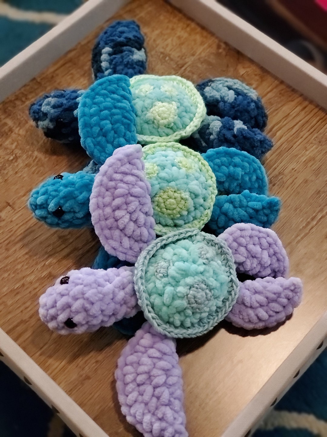 Crochet Turtle Toy With Glow in Dark Option Sea Creature - Etsy