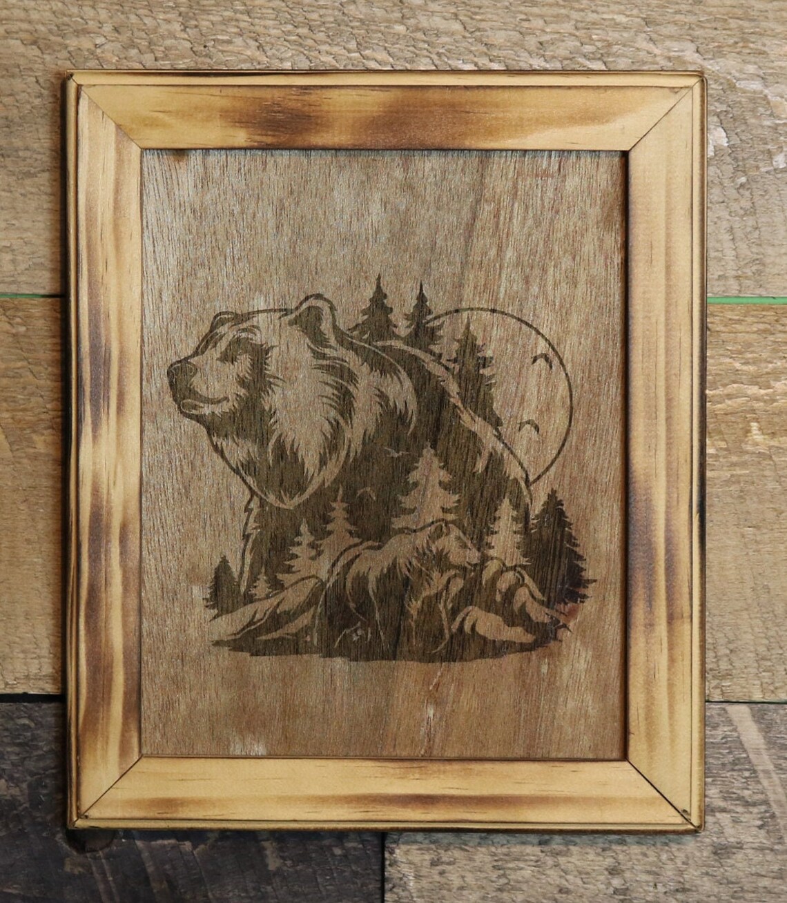 Laser Engraving Art, Grizzly Bear - Etsy