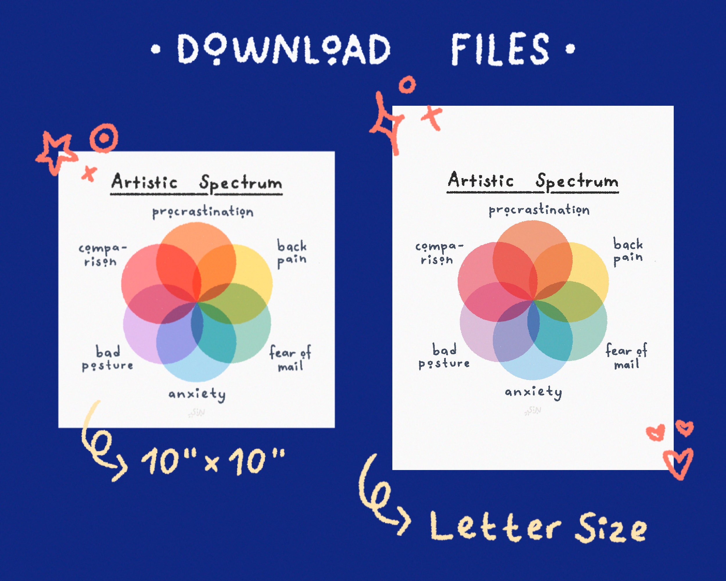 Printable 'artistic Spectrum' Wall Art / INSTANT DIGITAL DOWNLOAD ...
