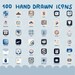 Winter Themed Ios & Android App Icon Pack | 100 Hand Drawn App Icons ...