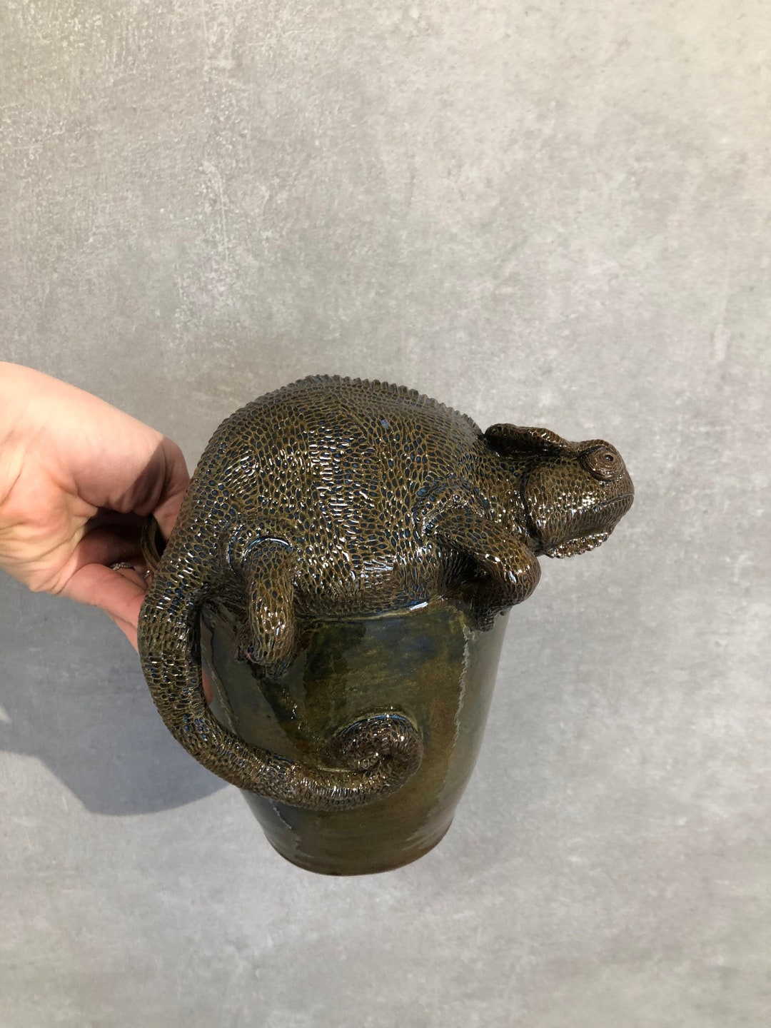 Handmade Ceramic Chameleon Vase - Etsy