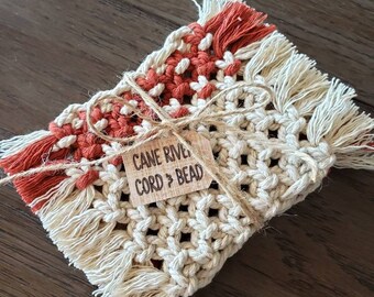 Macrame Mug Rug Set - Etsy
