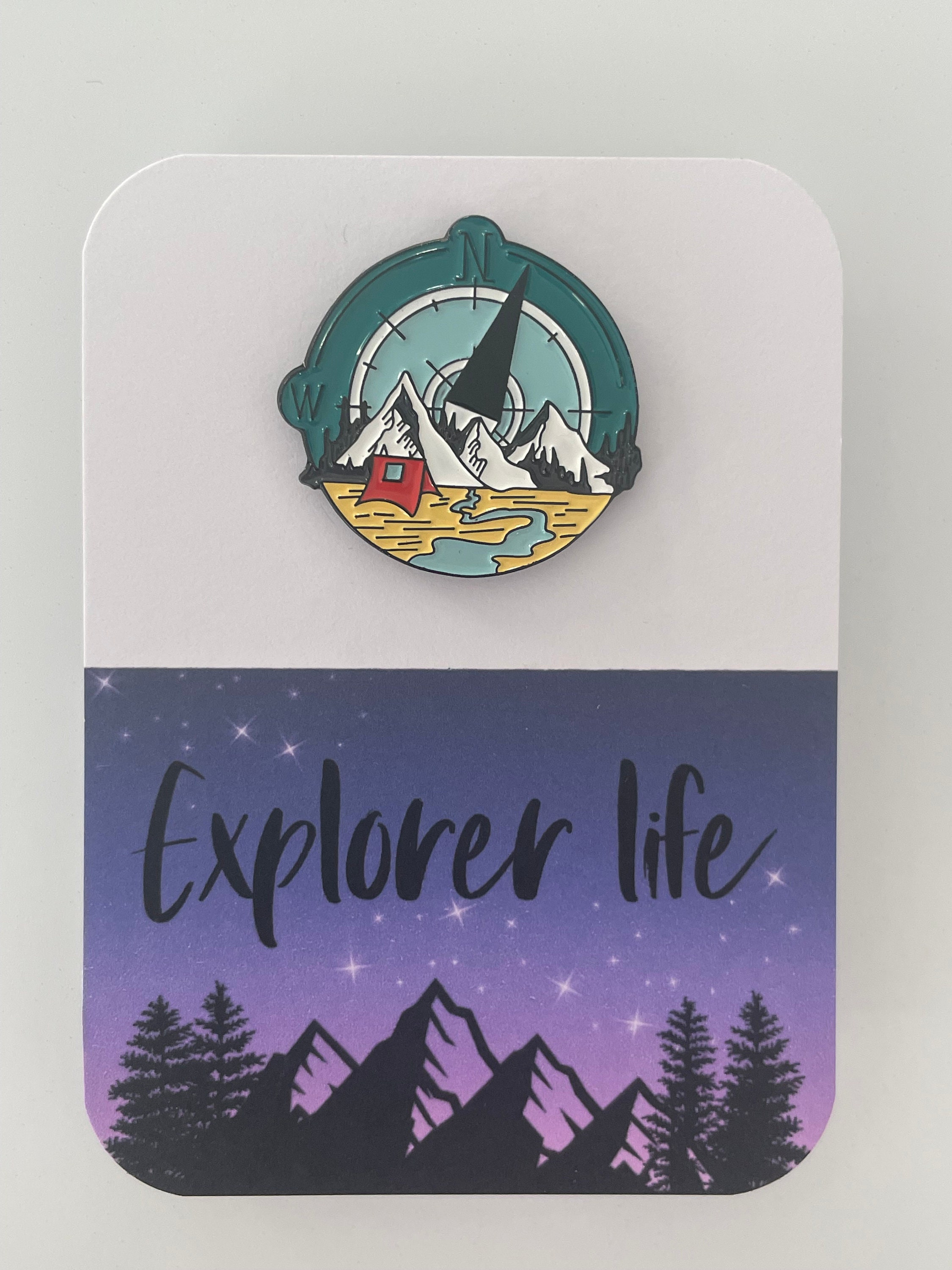 Explorer Adventurer Map Camping Compass Canoe Whales Mountain Range ...