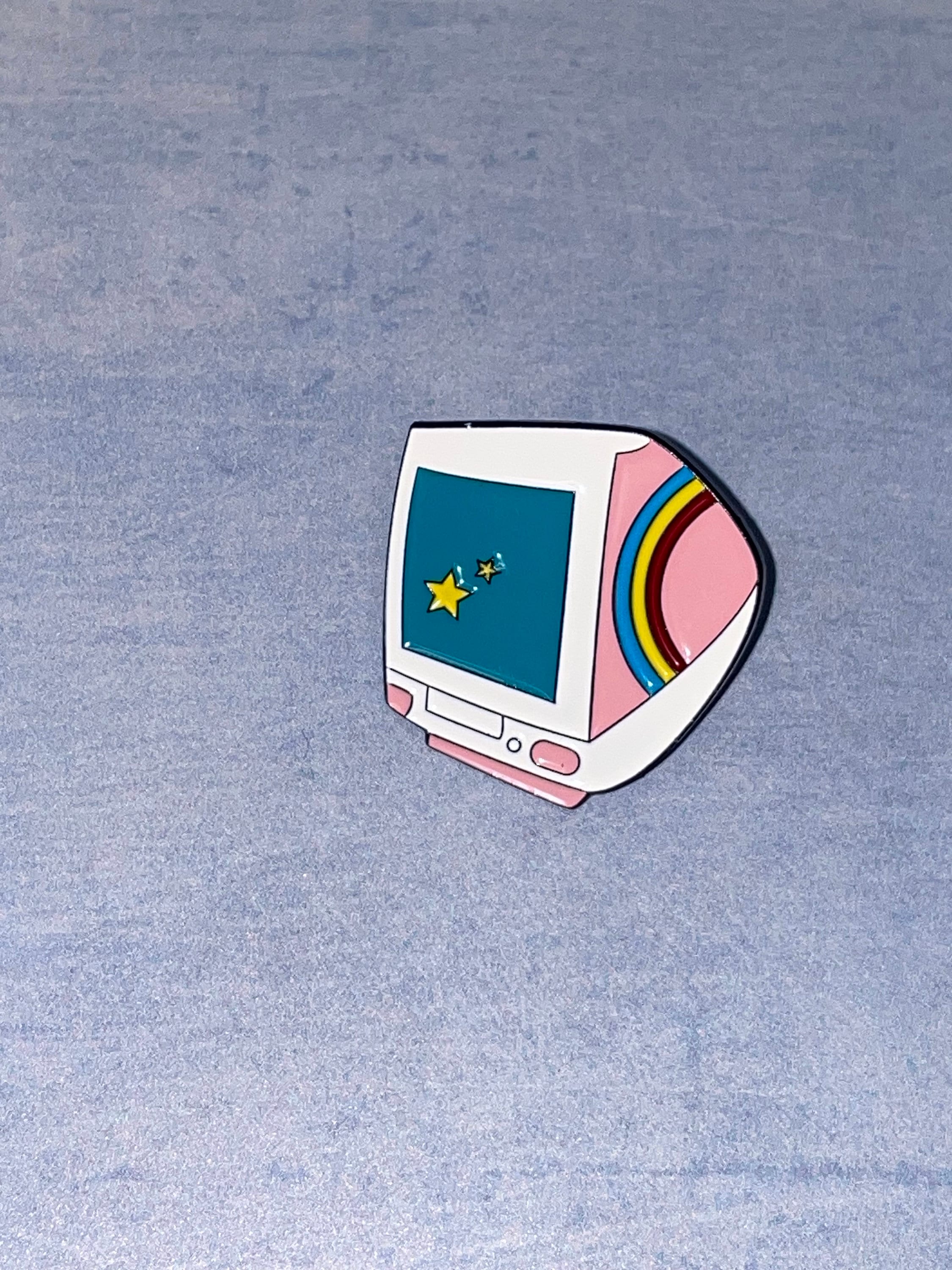 80s 90s Child Vintage Throw Back Retro Lapel Pin Enamel Badge Computer ...