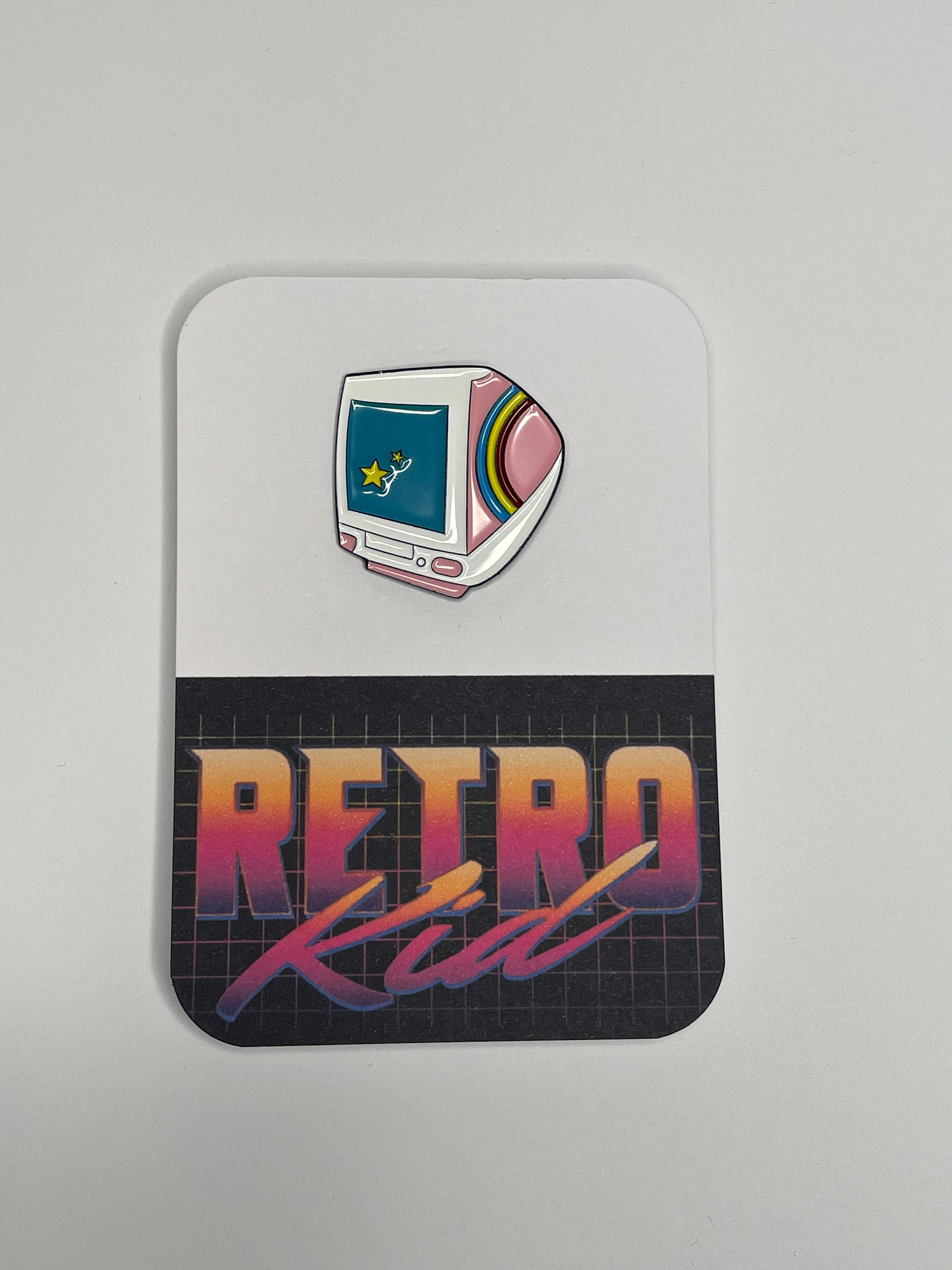 80s 90s Child Vintage Throw Back Retro Lapel Pin Enamel Badge Computer ...