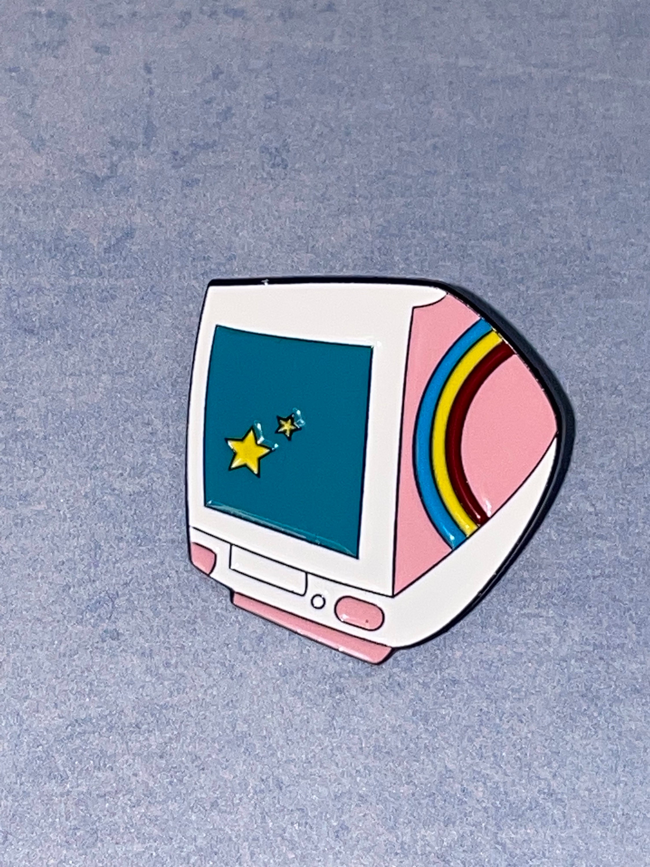 80s 90s Child Vintage Throw Back Retro Lapel Pin Enamel Badge Computer ...