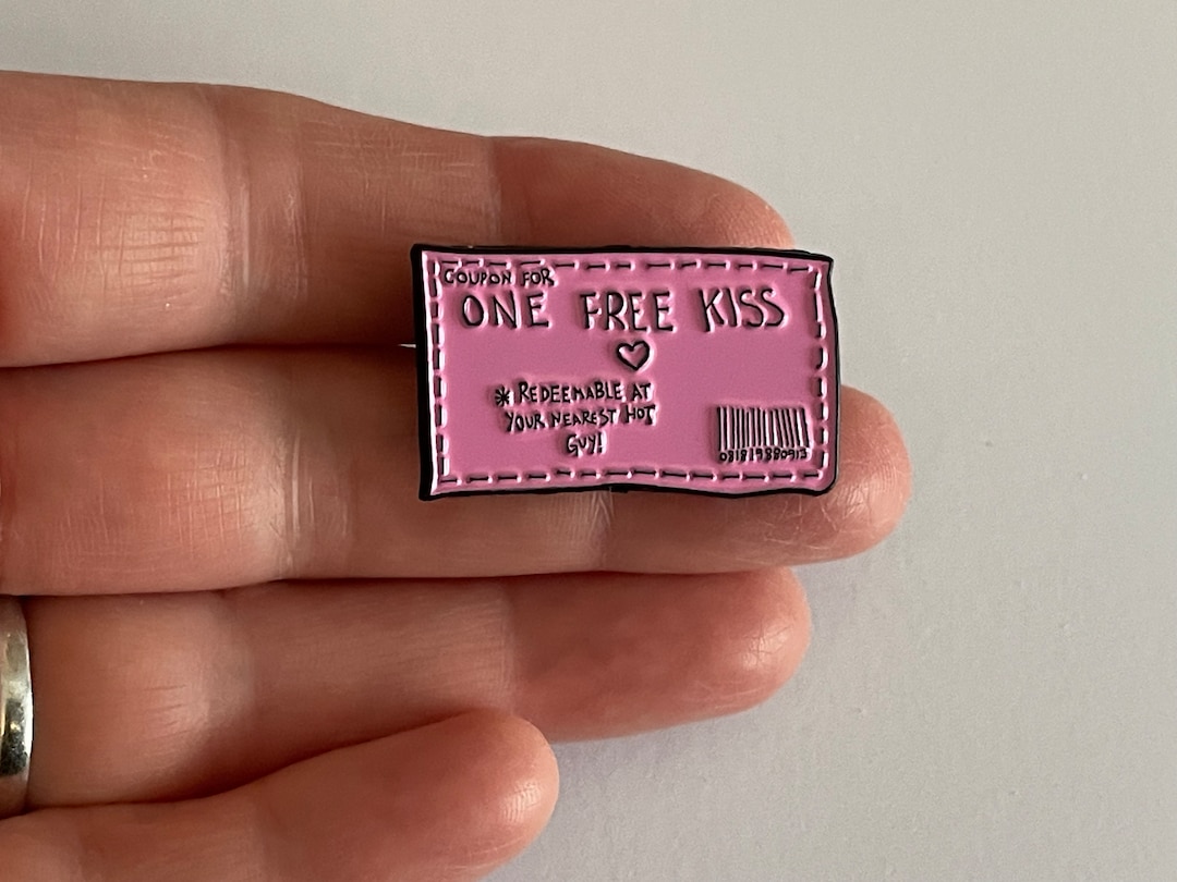 Coupon for One Free Kiss Lapel Pin: 80s 90s Retro Nostalgia Gift - Etsy