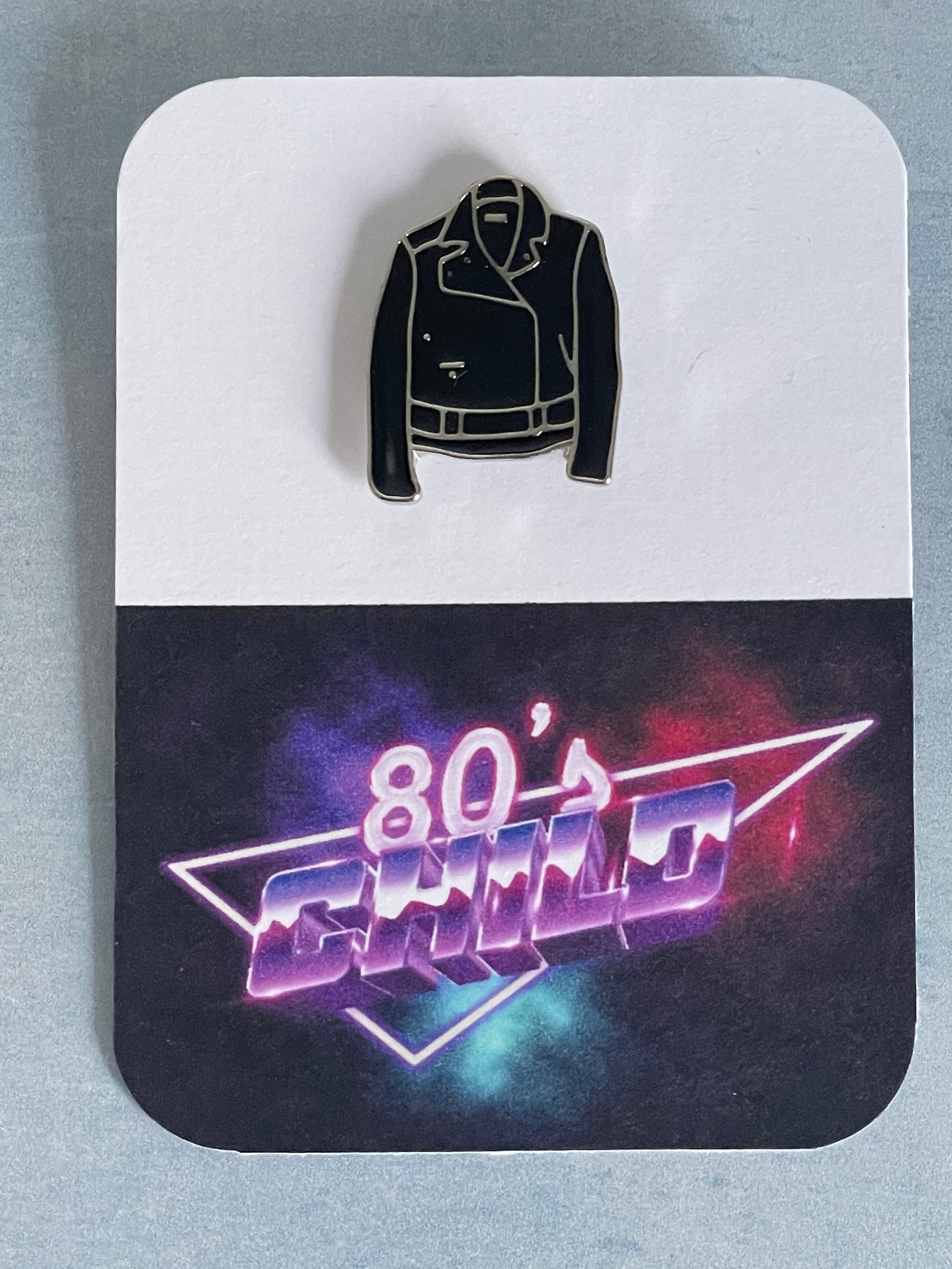 80s 90s Child Vintage Throw Back Retro Lapel Pin Enamel Badge Black ...