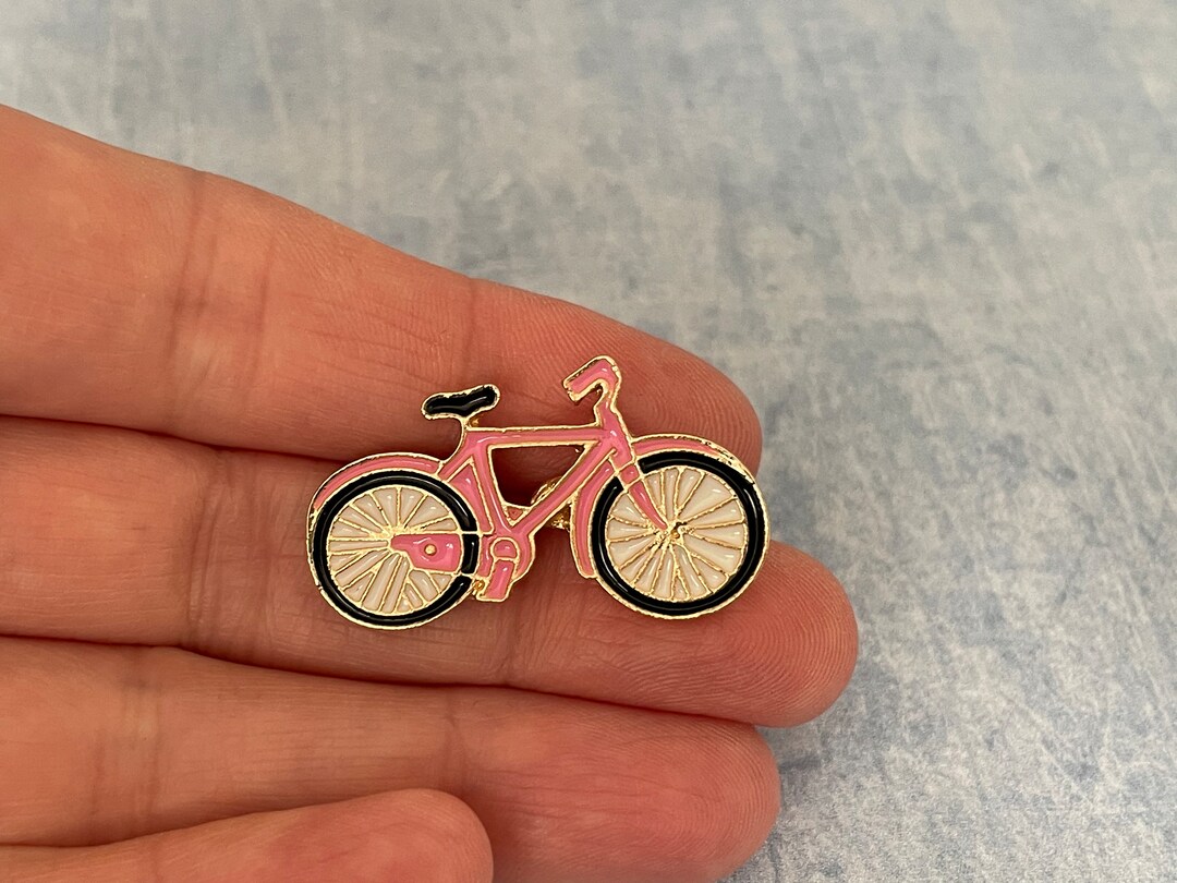 Vintage Throw Back Retro Lapel Pin Enamel Badge Pretty Pink Bike ...