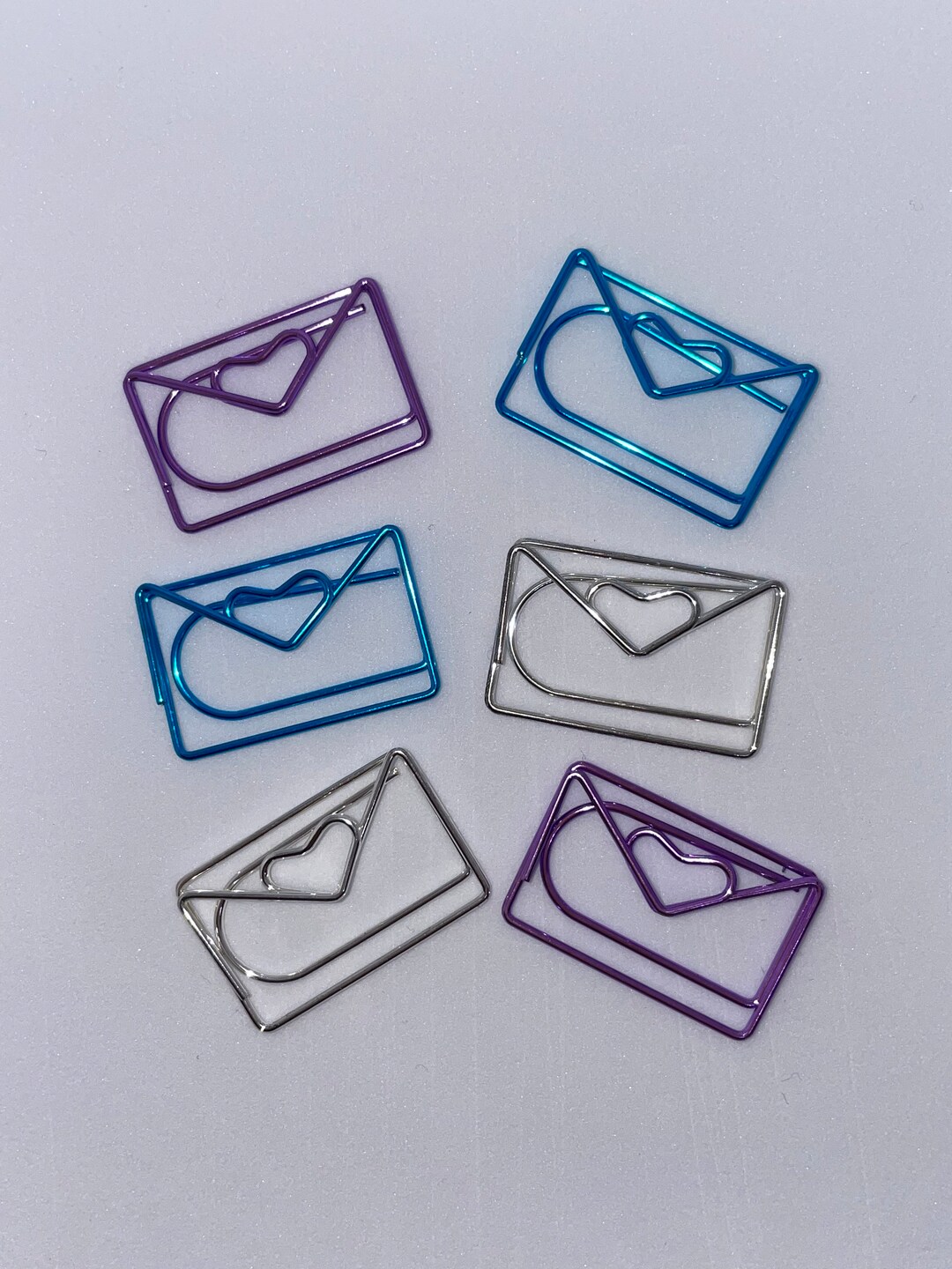 Cute Metallic Coloured Paperclip on Backing Card Love Letters Swalk ...