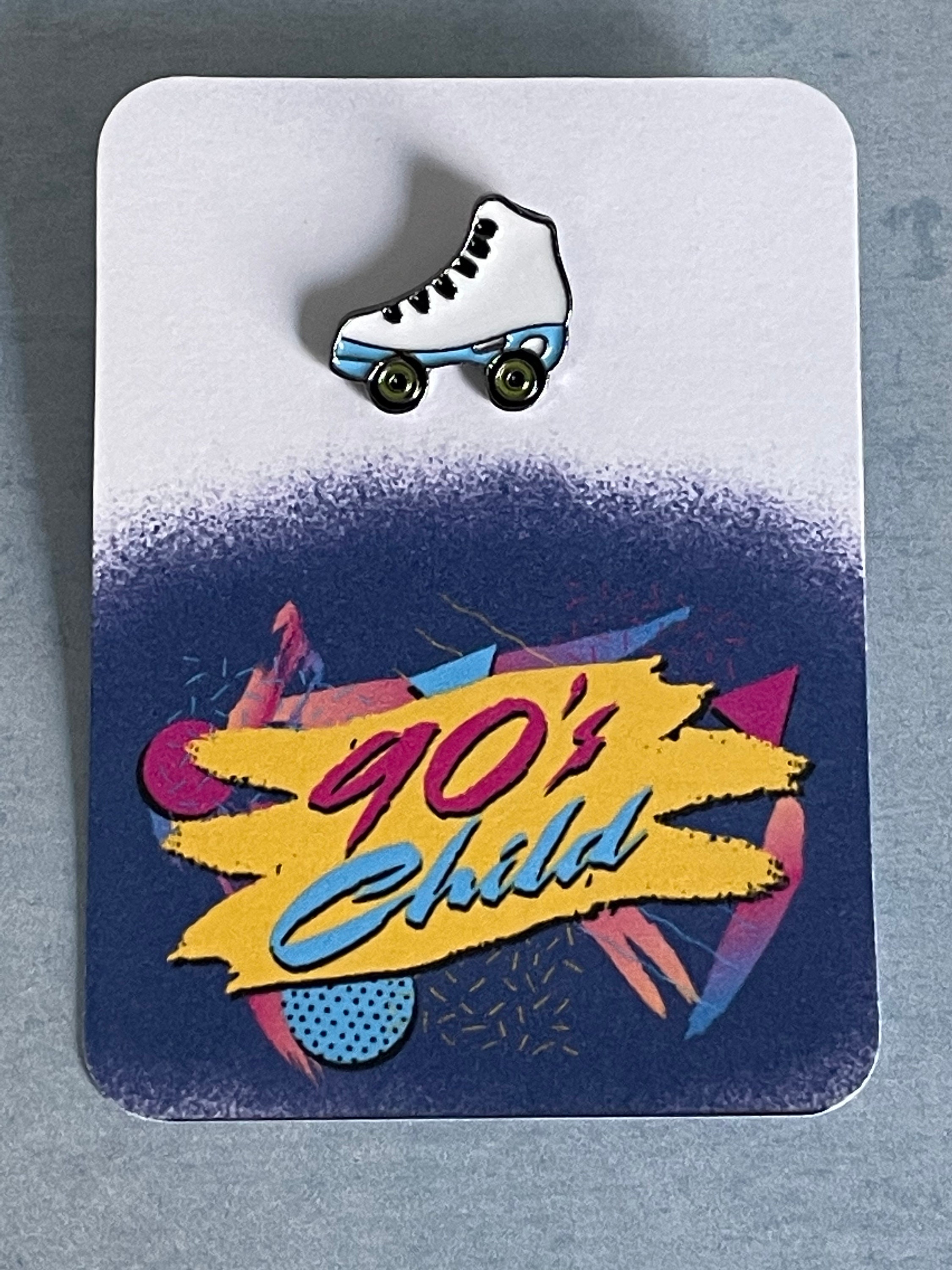 80s 90s Child Vintage Retro Lapel Pin Enamel Badge Blue White - Etsy