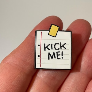 80s 90s Child Vintage Throw Back Retro Lapel Pin Enamel Badge Kick Me ...