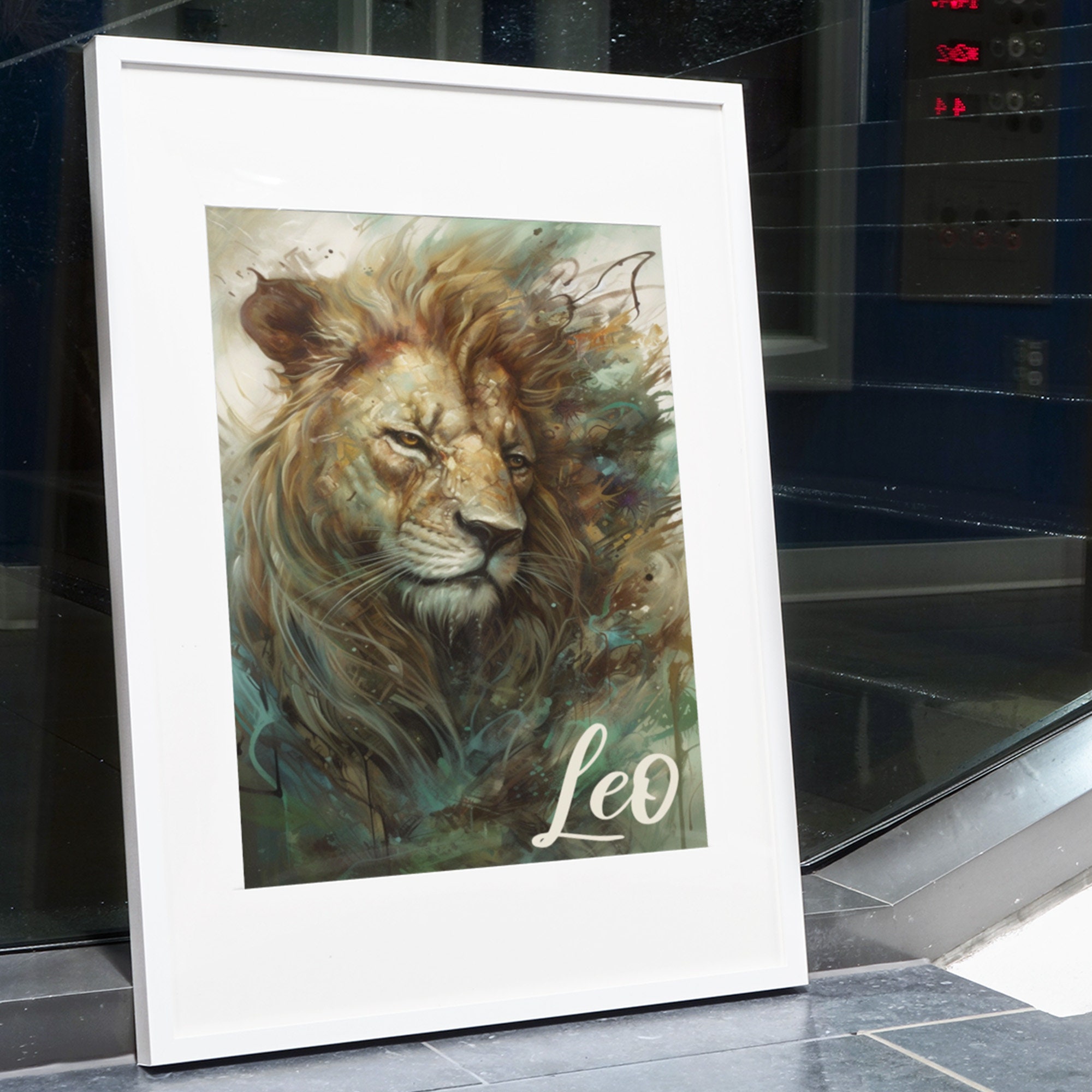 Lion Poster, Animal Art, Zodiac Poster, Home Room Decor, Lion Wall Art ...