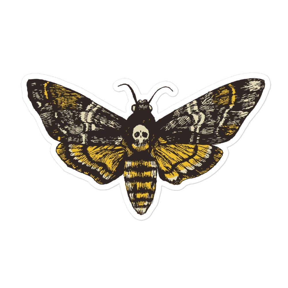 Death Head Moth Vinyl Sticker for Laptop, Tumbler, Skateboard, Phone ...