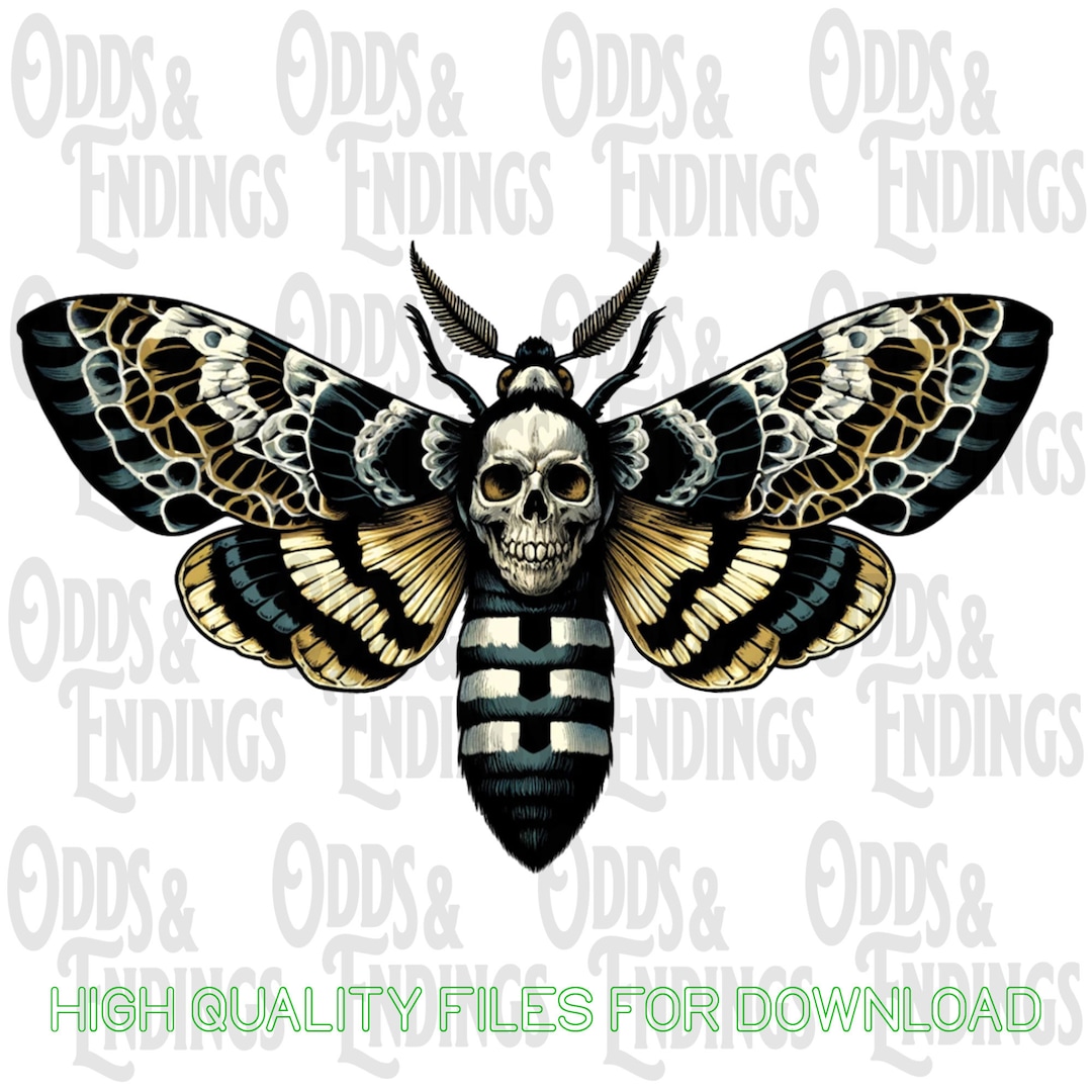 Deaths Head Moth Art PNG Instant Download, DIY Projects, Death Head ...