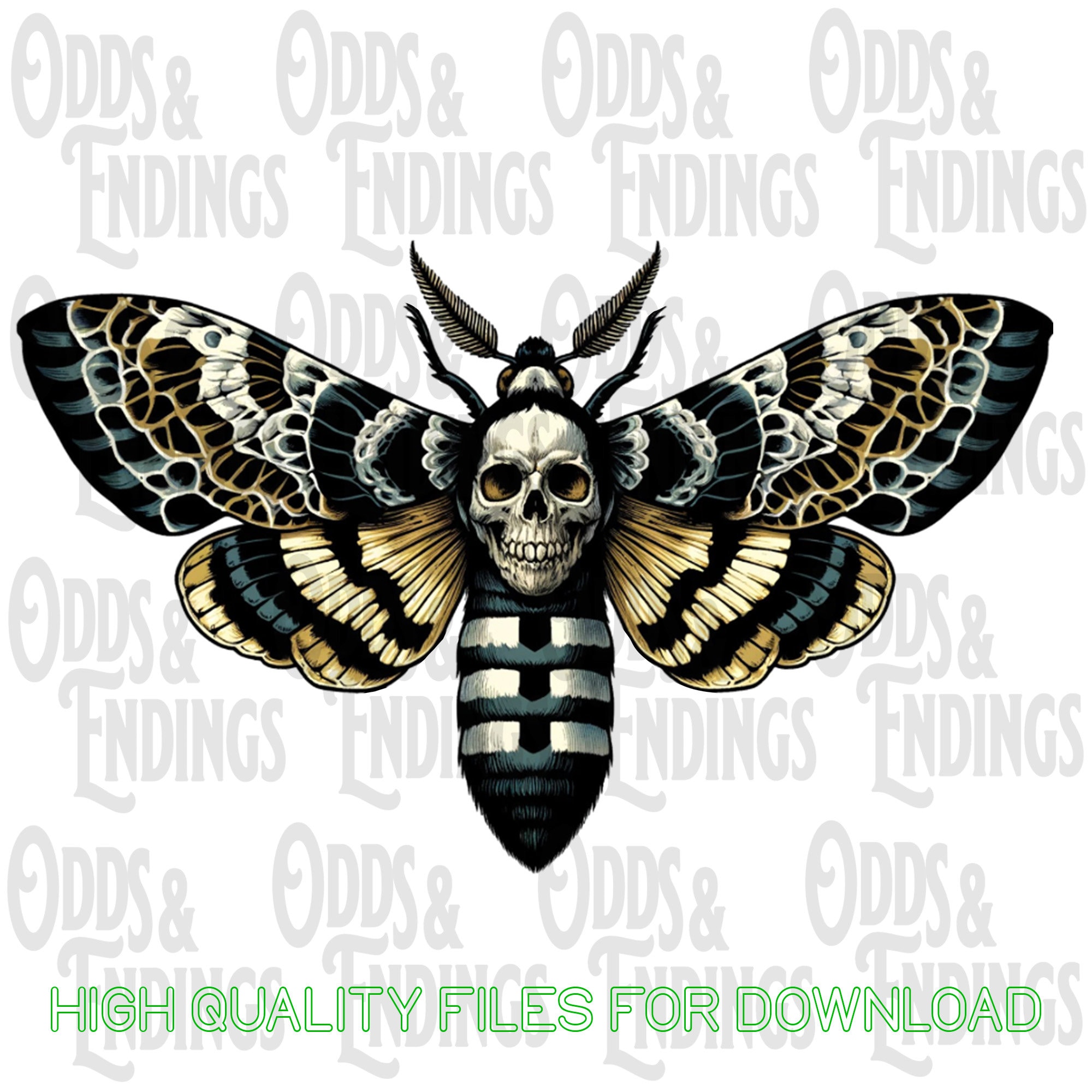 Deaths Head Moth Art PNG Instant Download, DIY Projects, Death Head ...