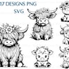 Highland Cow SVG PNG Bundle - Etsy Canada
