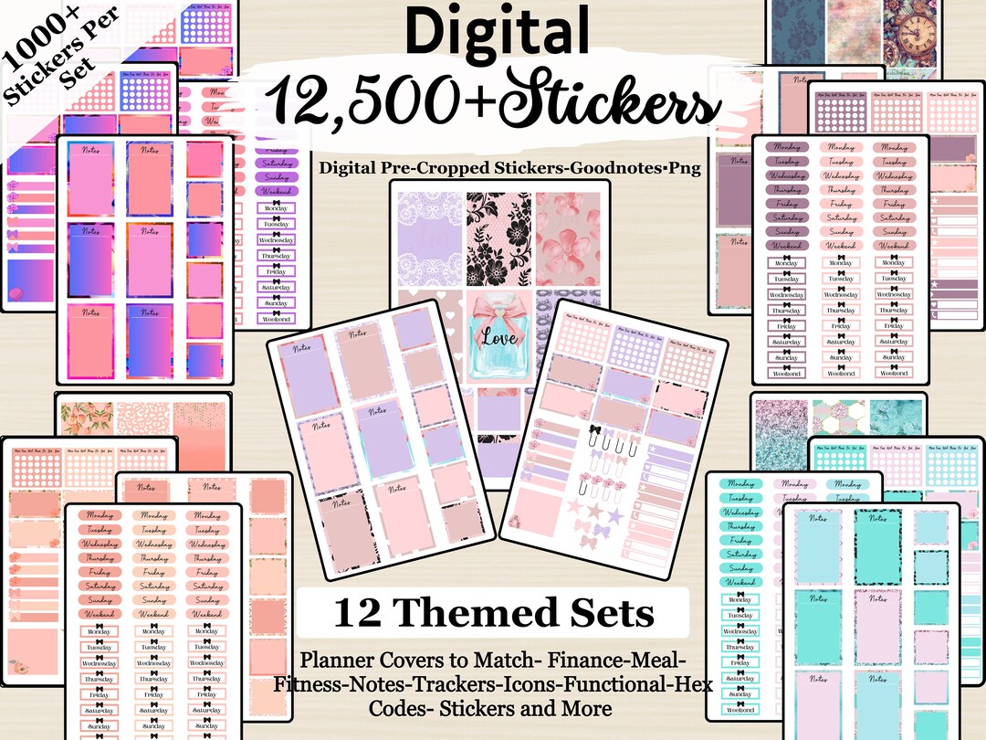 12500 Digital Planner Sticker Bundle Digital Mega Sticker - Etsy