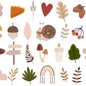 Boho Autumn Clipart,autumn Clipart,boho Fall Floral,fall Clipart ...