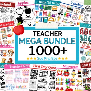 Teacher Svg Mega Bundle, Teacher Svg Bundle, Teacher Svg, School Svg ...