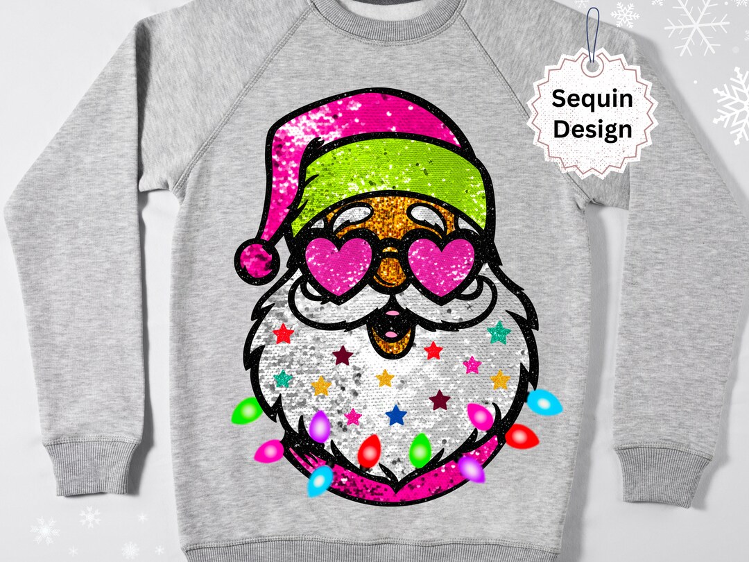 Funky Santa With Sunglasses PNG, Glitter Christmas Design (digital ...