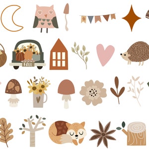Boho Autumn Clipart,autumn Clipart,boho Fall Floral,fall Clipart ...