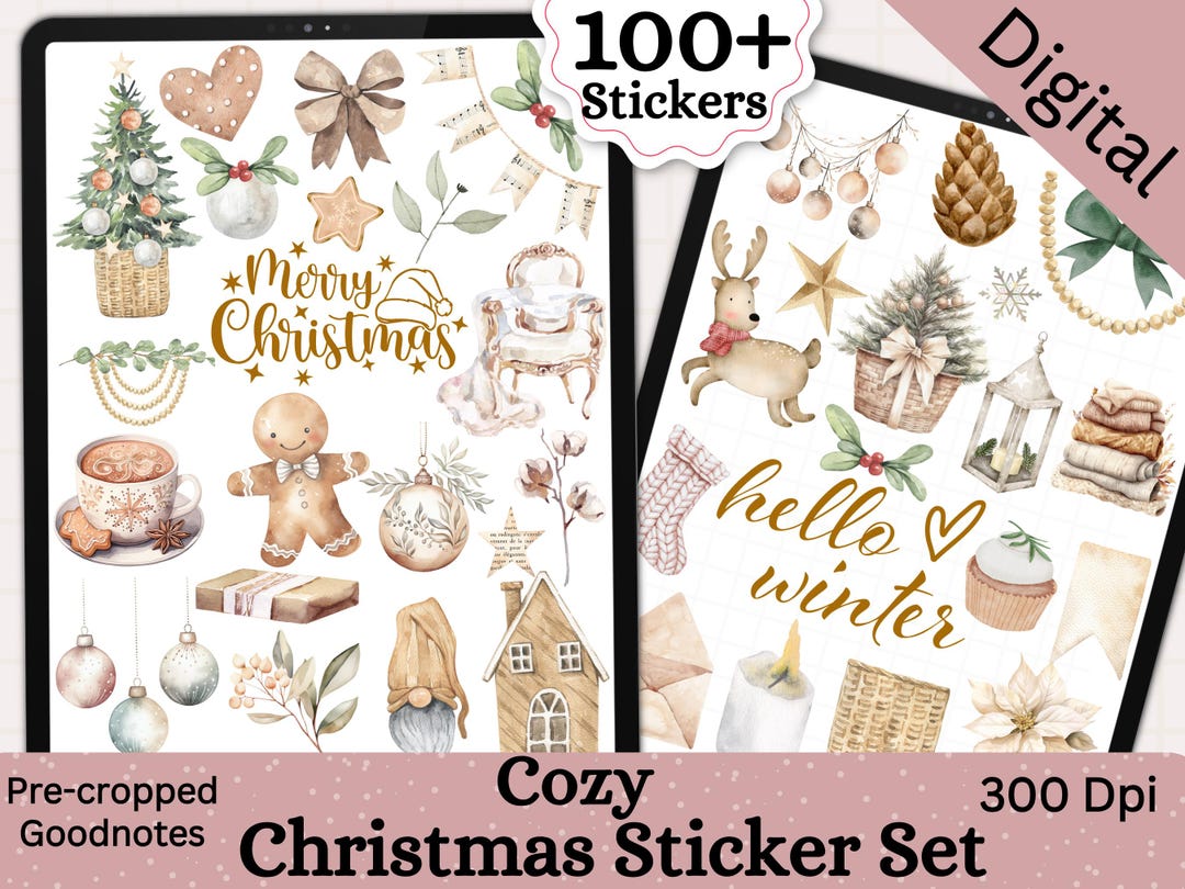 Cozy Christmas Goodnotes Sticker Bundle1 ,goodnotes Christmas Planner ...