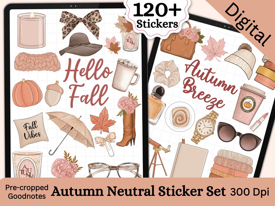 Fall Digital Goodnotes Stickers Digital Fall Neutral Goodnotes ...