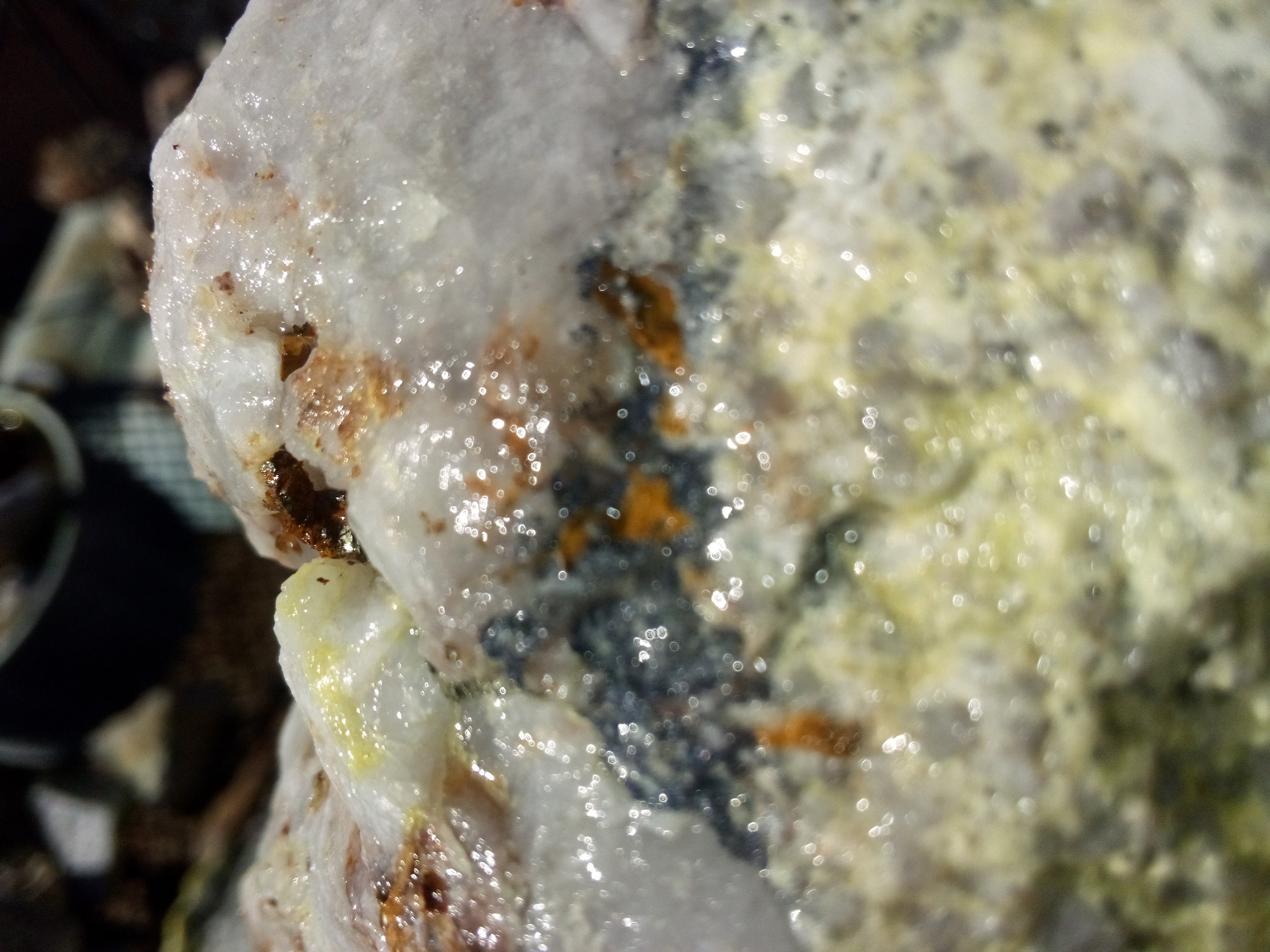 6LB Extremely Rare Blue Gold Quartz Ore!! Beautiful Surface 22k Gold ...