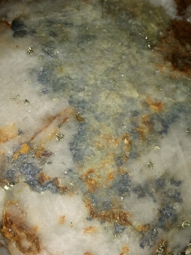 6LB Extremely Rare Blue Gold Quartz Ore!! Beautiful Surface 22k Gold ...