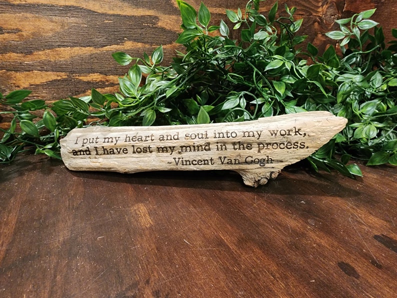 Handmade Van Gogh Quote Driftwood Art: California Coastal Decor - Etsy