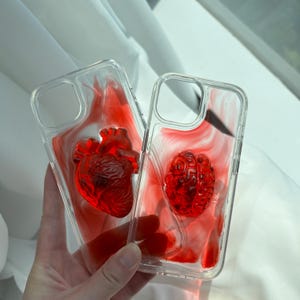 Halloween Design Red Brain and Heart Resin Phone Case for All Brand ...