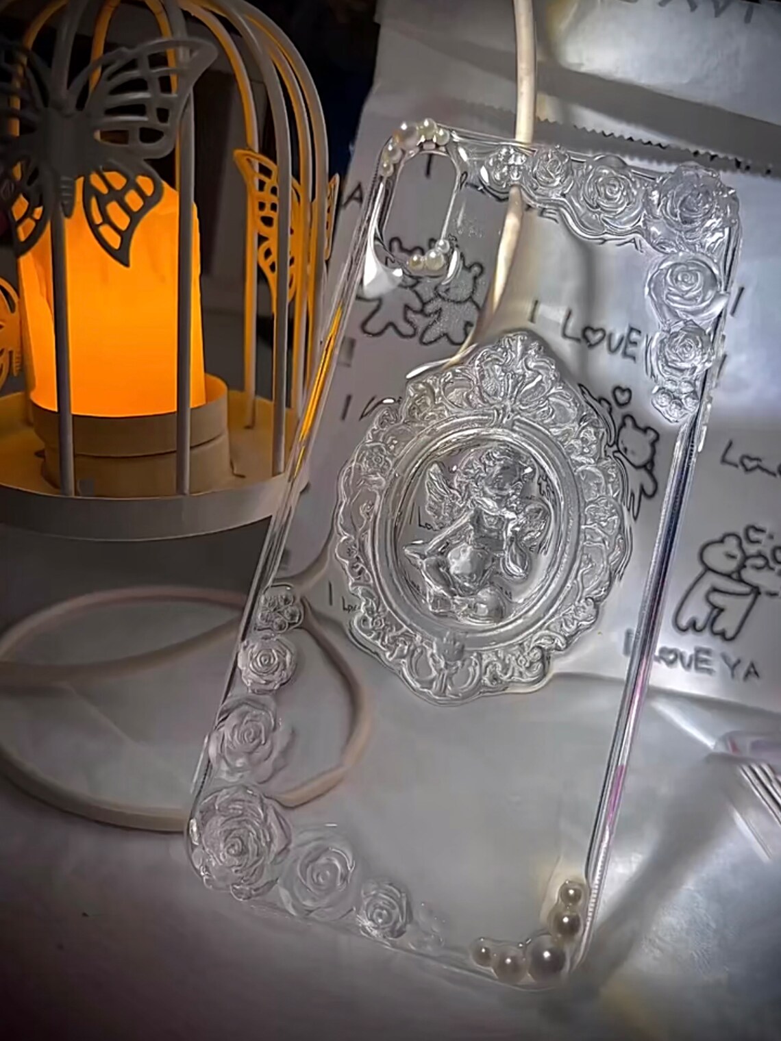 Clear Baroque Style Decoden Resin Phone Case for All Brand - Etsy