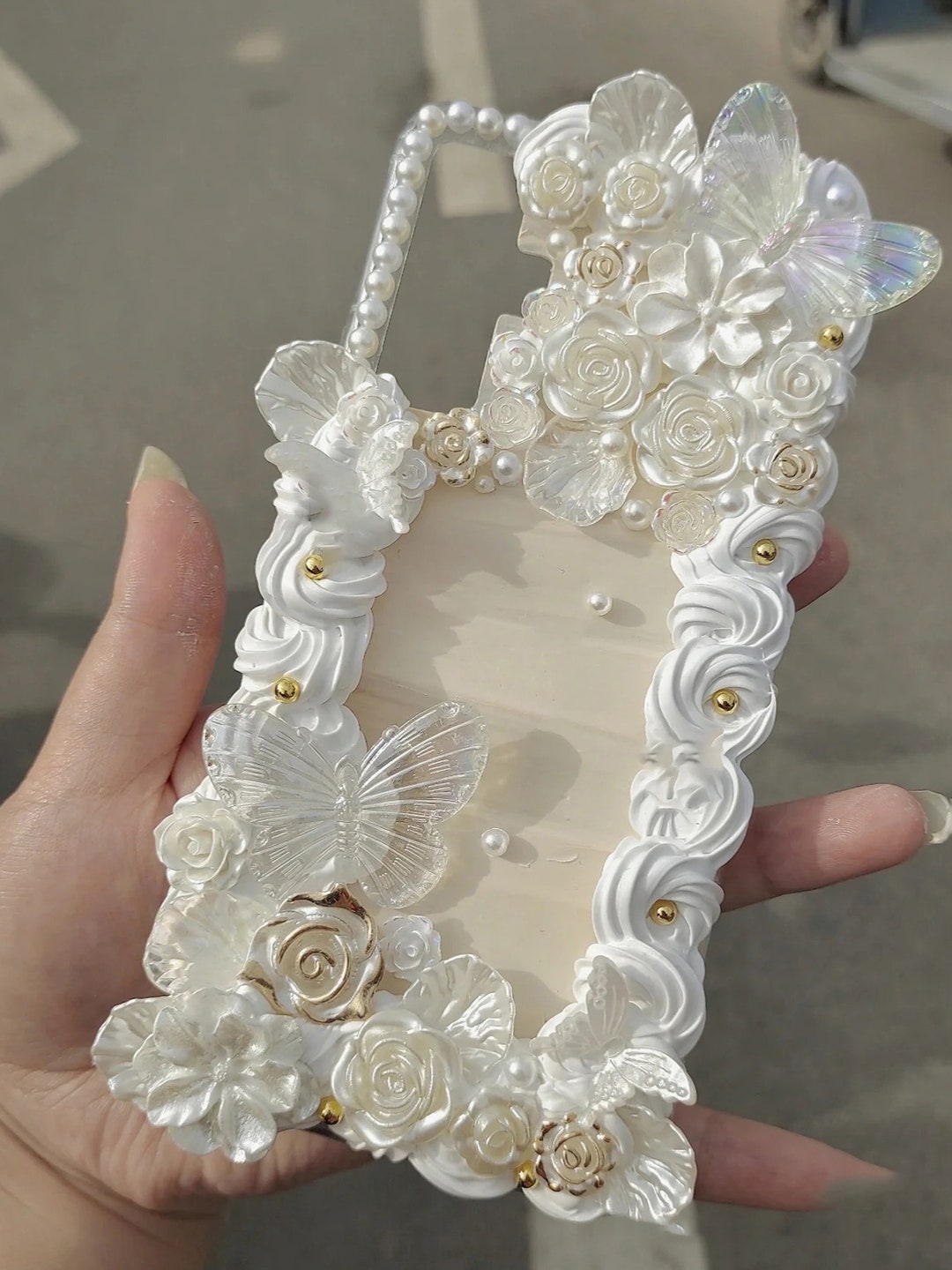 Gorgeous Baroque Style Decoden Phone Case for All Brand, Gold Roses and ...