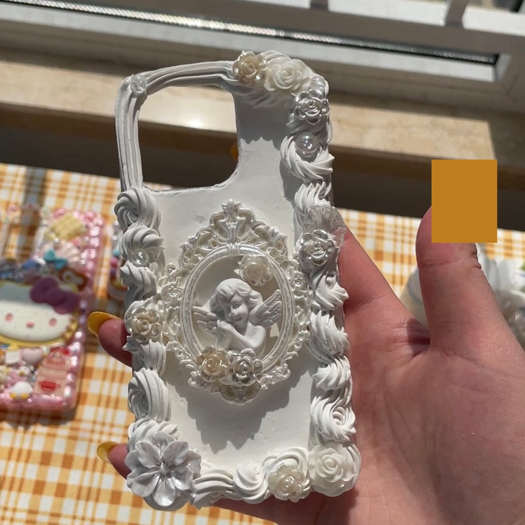 Baroque Angel Decoden Phone Case, White Fashion Phone Case for Samsung ...