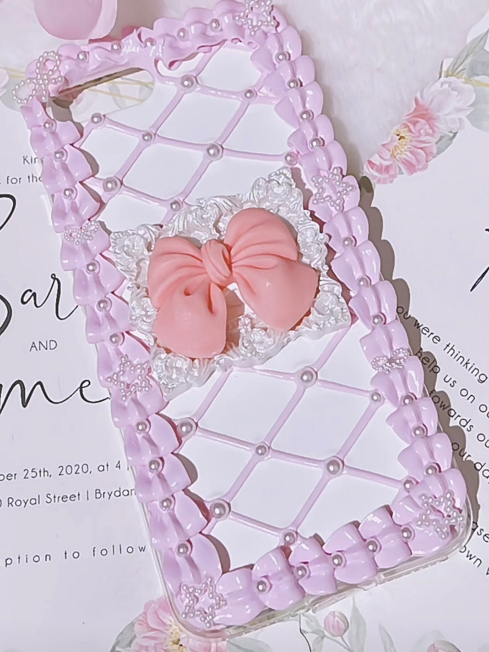 Violet Baroque Bow Decoden Phone Case for All Brand Chic and - Etsy