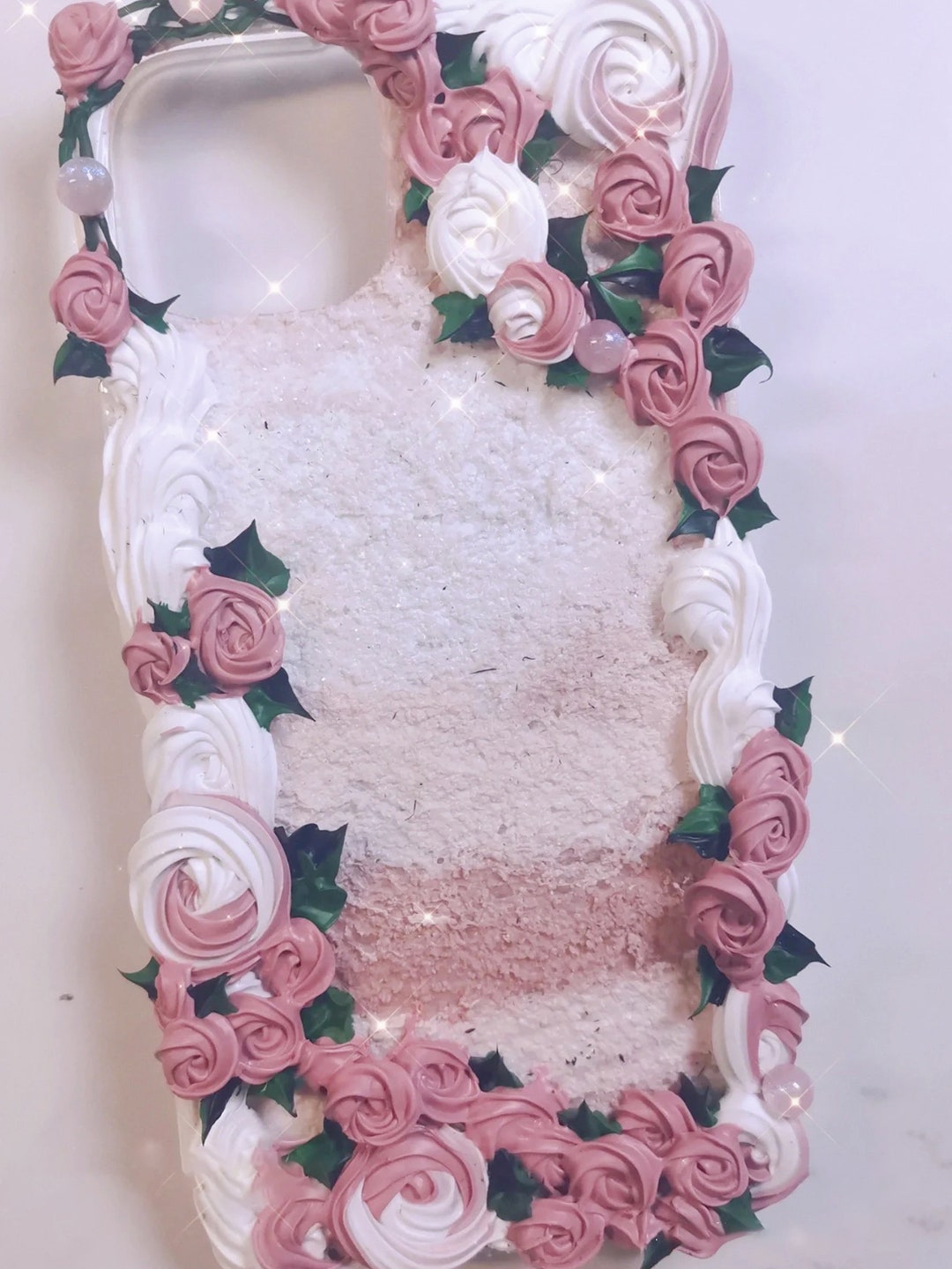 Red and White Roses Garden Decoden Phone Case for All Brand, Handmade ...
